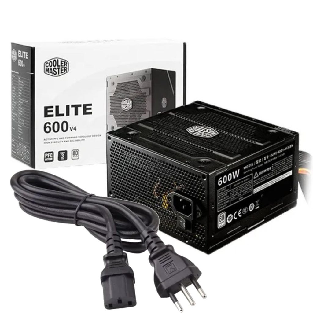 Fuente De Poder 600W Cooler Master Elite 600 V4, Certificada 80+ White ...