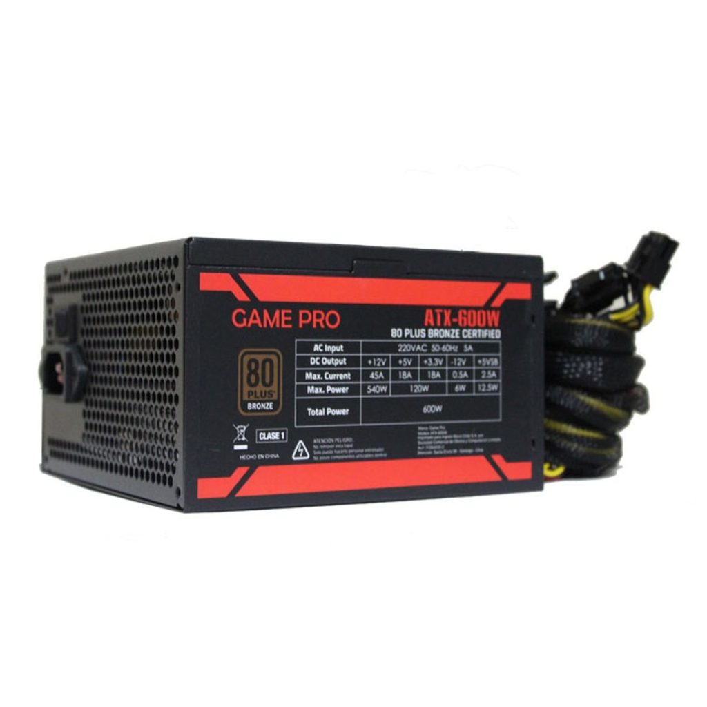 Fuente De Poder 600W GAME PRO, ATX-600W, 80+ Plus Bronze – CNAVA