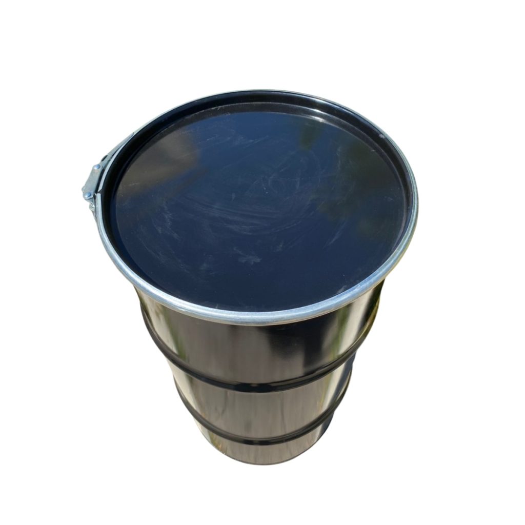 Tambor Metálico 60 Litros / 16 Galones Con Tapa Removible, Negro – CNAVA